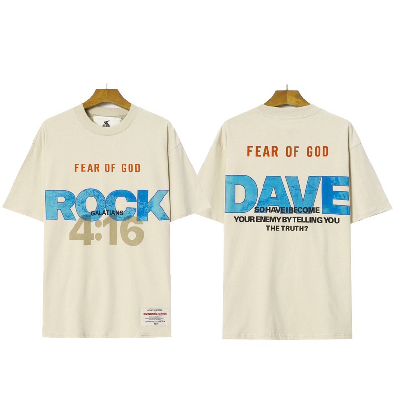 Jual Fear of God Tshirt DAVE Rock 4:16 Oversize Tshirt FOG tee Baju ...