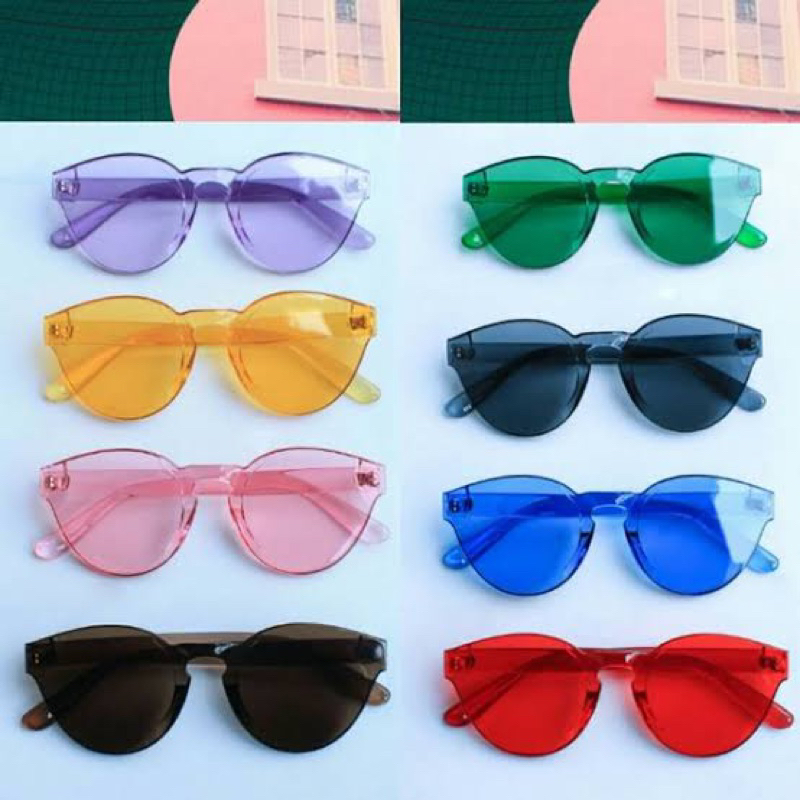 Jual KACAMATA JELLY CANDY TRANSPARANT EYEGLASS COLOR TREND | Shopee ...