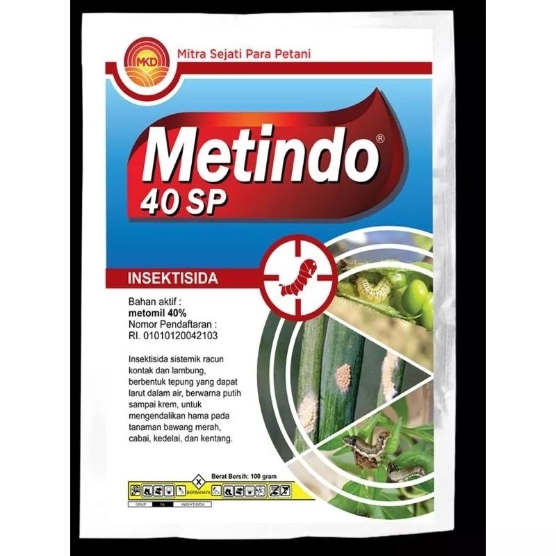 Jual METINDO 40 SP Bahan Aktif : Metomil 40% Kemasan 100 gram ...