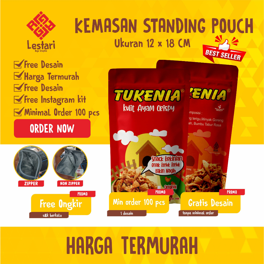 Jual SMALL CETAK KEMASAN STANDING POUCH FULL PRINTING CUSTOM | Shopee ...