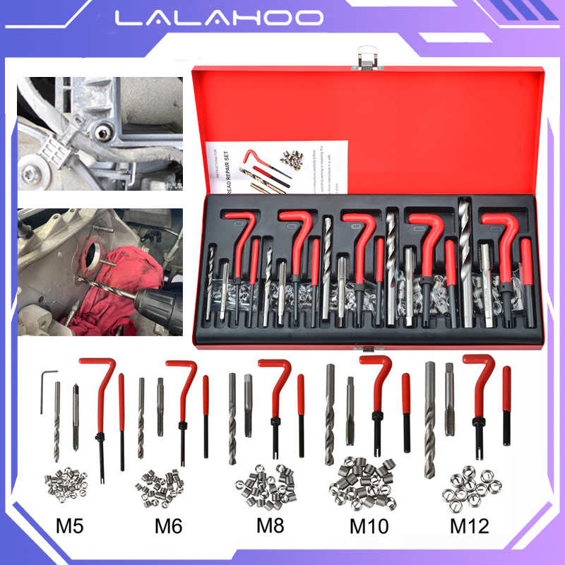 Jual ⚡131 pcs⚡ Benang Perbaikan Alat Kit Perbaikan Ulir Alat Kit M5 M6 ...