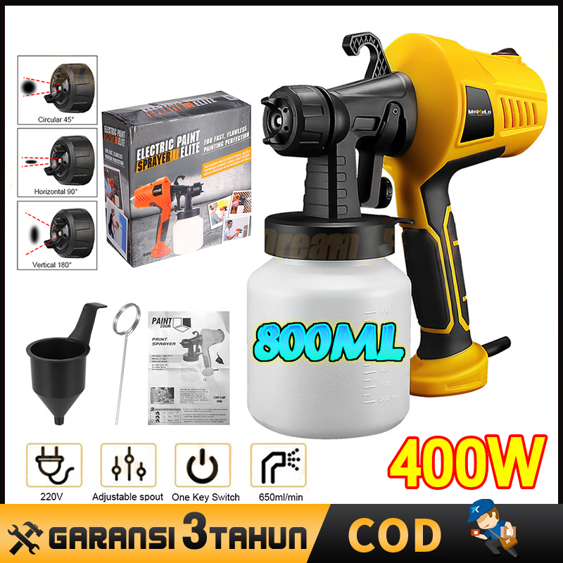 Jual Reaim 800ML Electric Spray Gun 400Watt Paint Mesin Cat Semprot ...