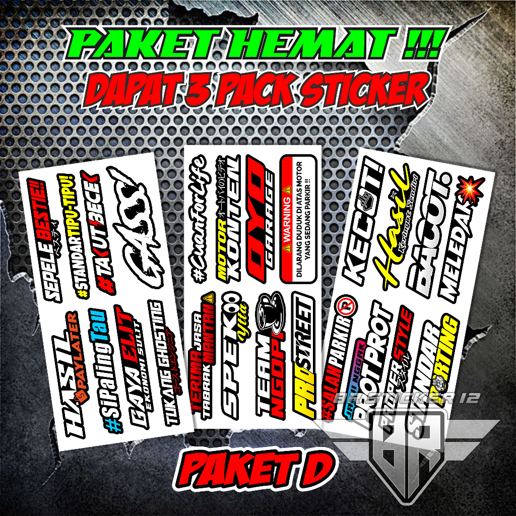 Jual Stiker Racing Stiker Motor ( PAKET HEMAT 3 PACK ) | Shopee Indonesia