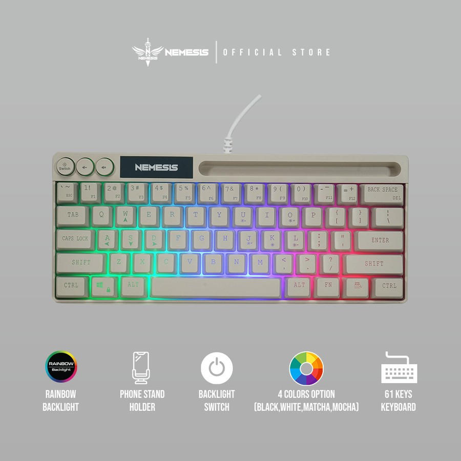 Jual Keyboard Gaming NYK K06, K 06 TKL Rainbow - Eris Mocha | Shopee ...