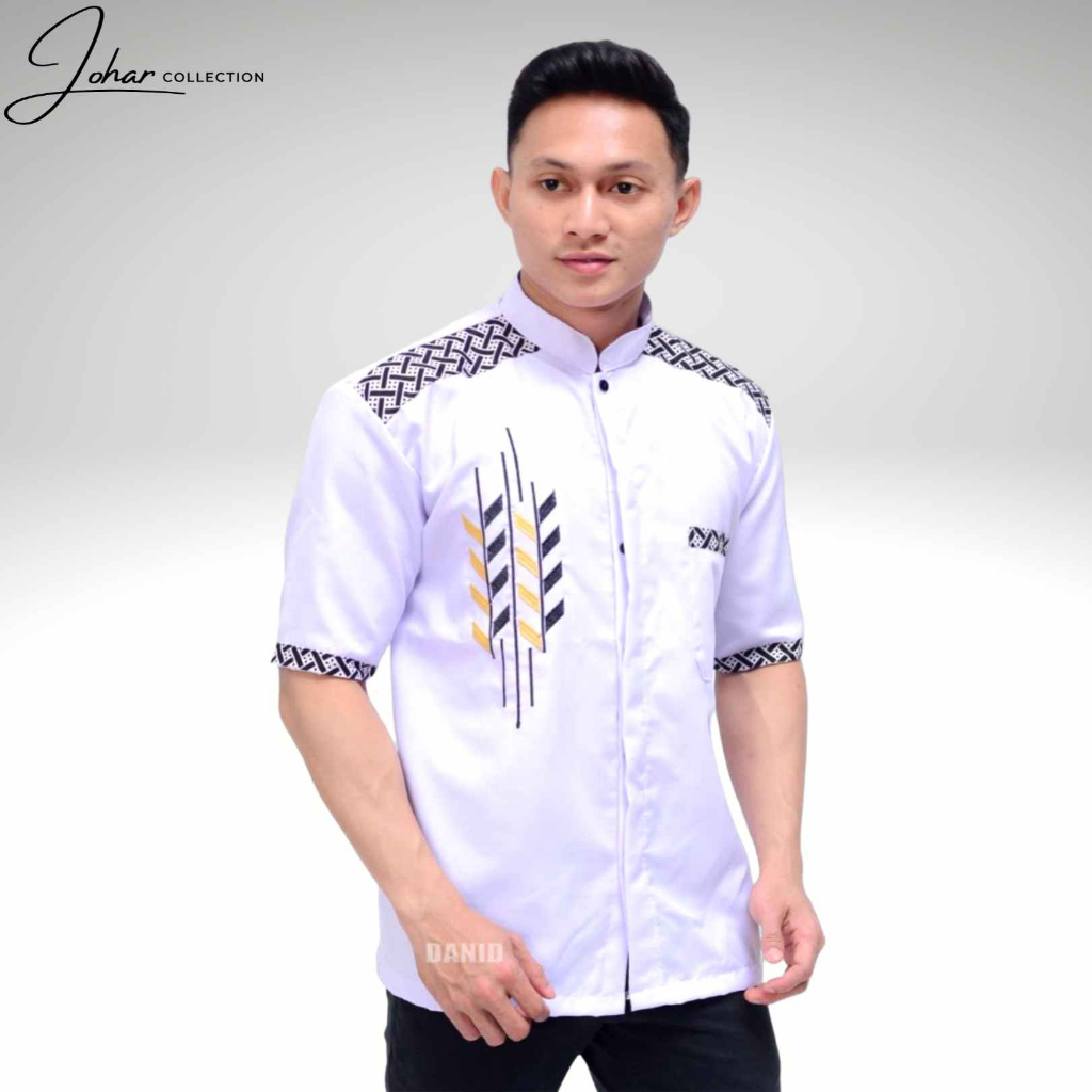 Jual Baju Koko Bordil modern kombinasi Batik Lengan panjang-Terbaru dan ...
