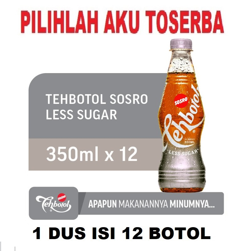 Jual Teh Botol Sosro LESS SUGAR PET 350 ml - ( HARGA 1 DUS ISI 12 botol ) | Shopee Indonesia