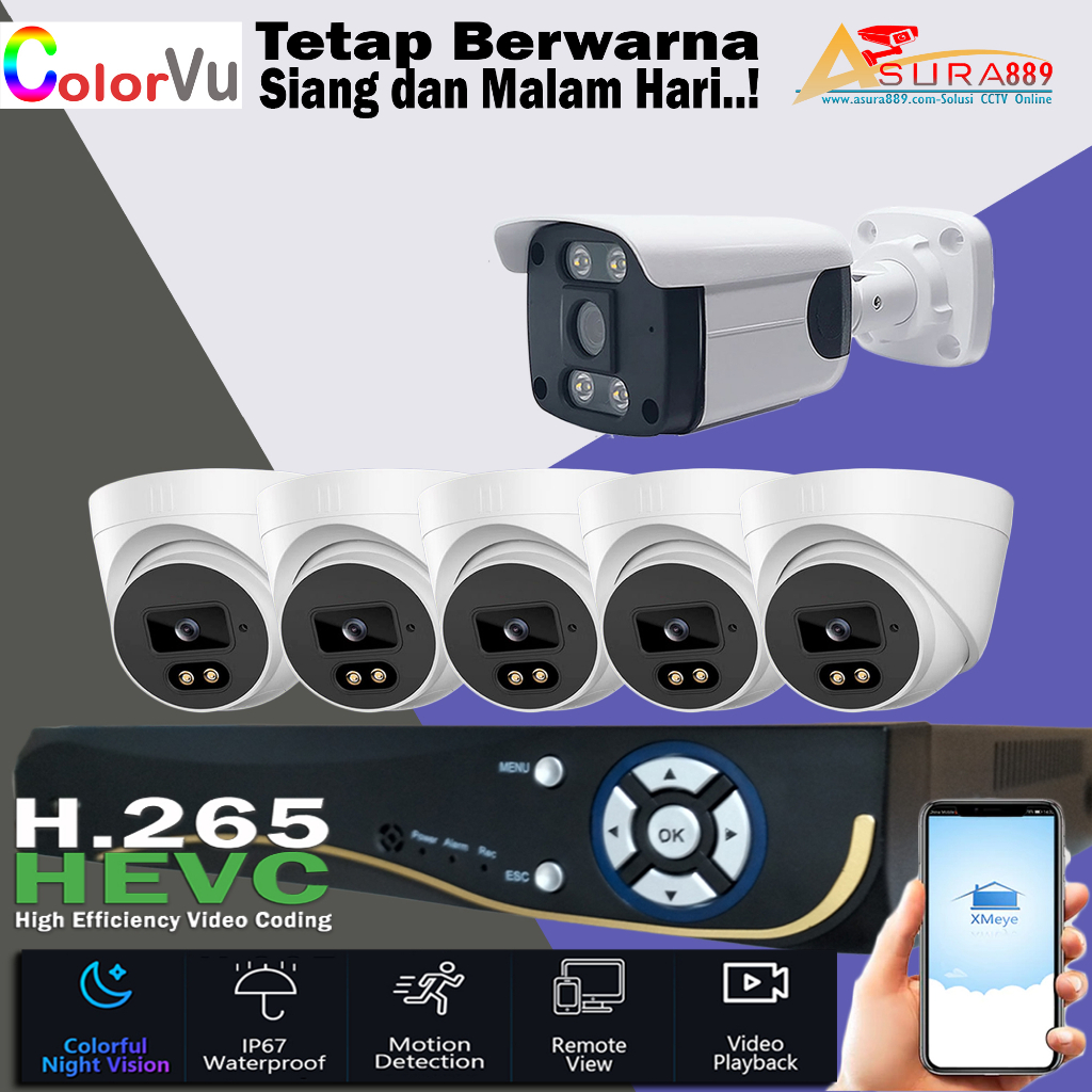Jual Paket CCTV ColorVu 5 Camera Lensa 5MP INTENT Camera | Shopee Indonesia