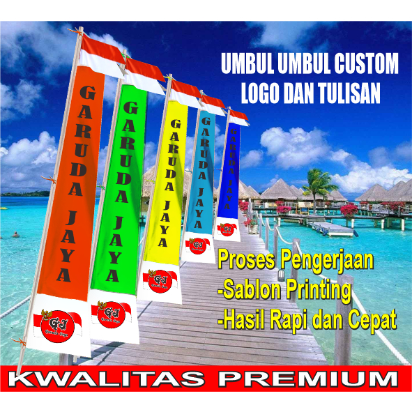Jual umbul umbul custom logo dan nama panjang 3 meter | Shopee Indonesia