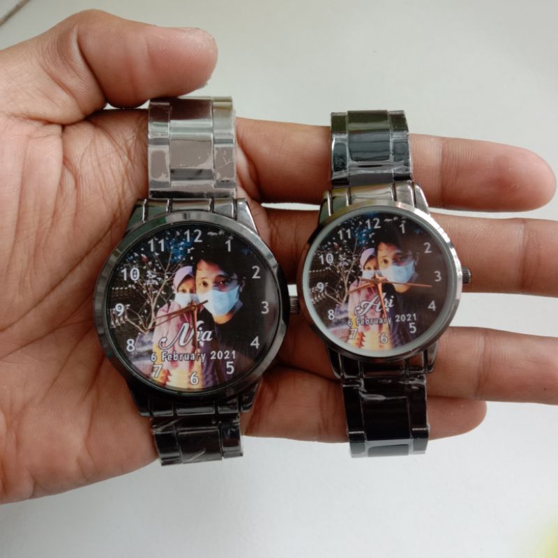 Jual Jam tangan custom couple foto dan nama | Shopee Indonesia