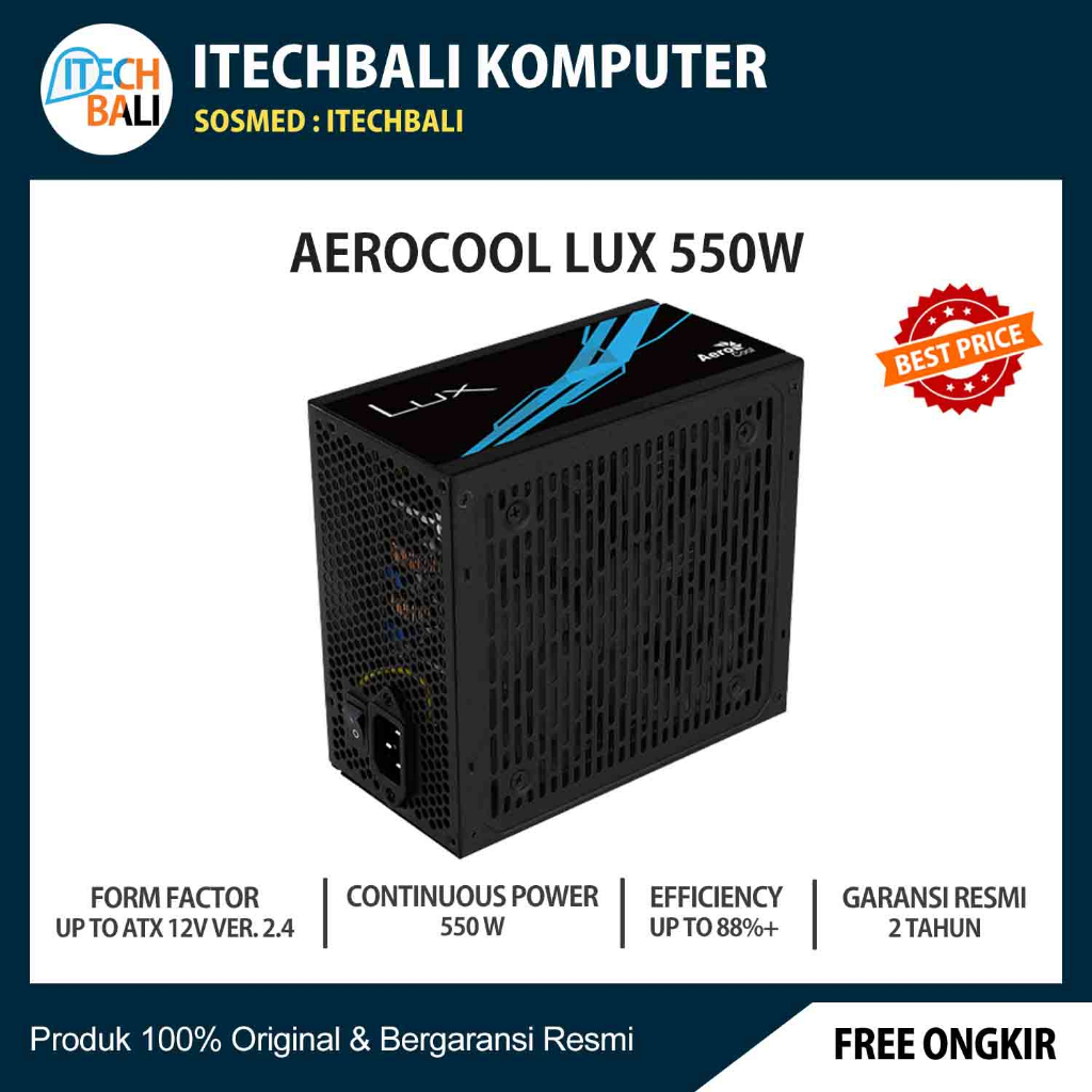 Jual PSU AEROCOOL LUX 550W 650W 80+ MODULAR RGB Bronze | Shopee Indonesia