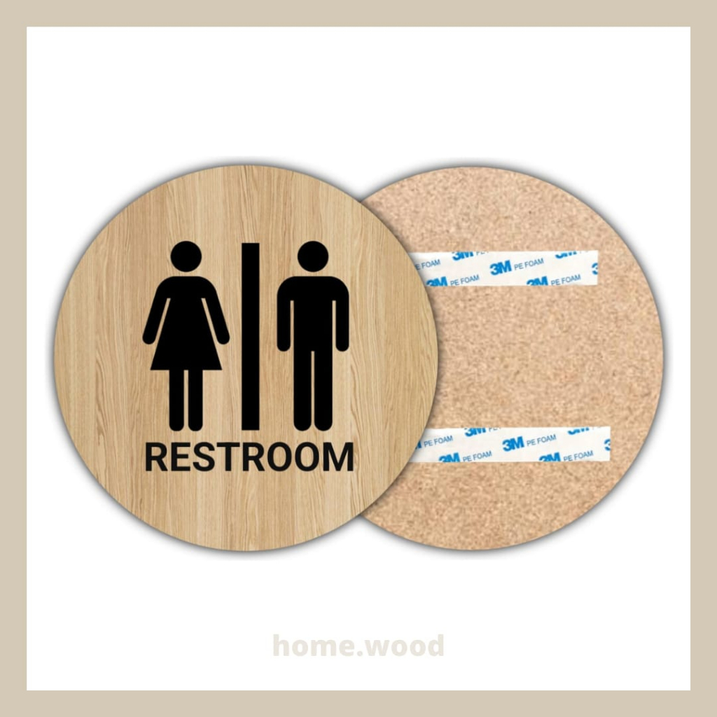 Jual Papan Tanda "RESTROOM" | Sign "RESTROOM" | Dekorasi Cafe ...