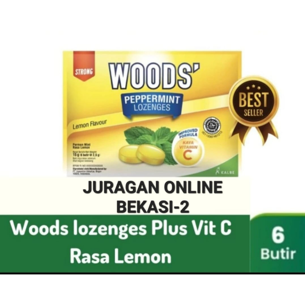 Jual Permen Woods Lozenges Lemon Plus Vit C 15 gr-Sachet | Shopee Indonesia