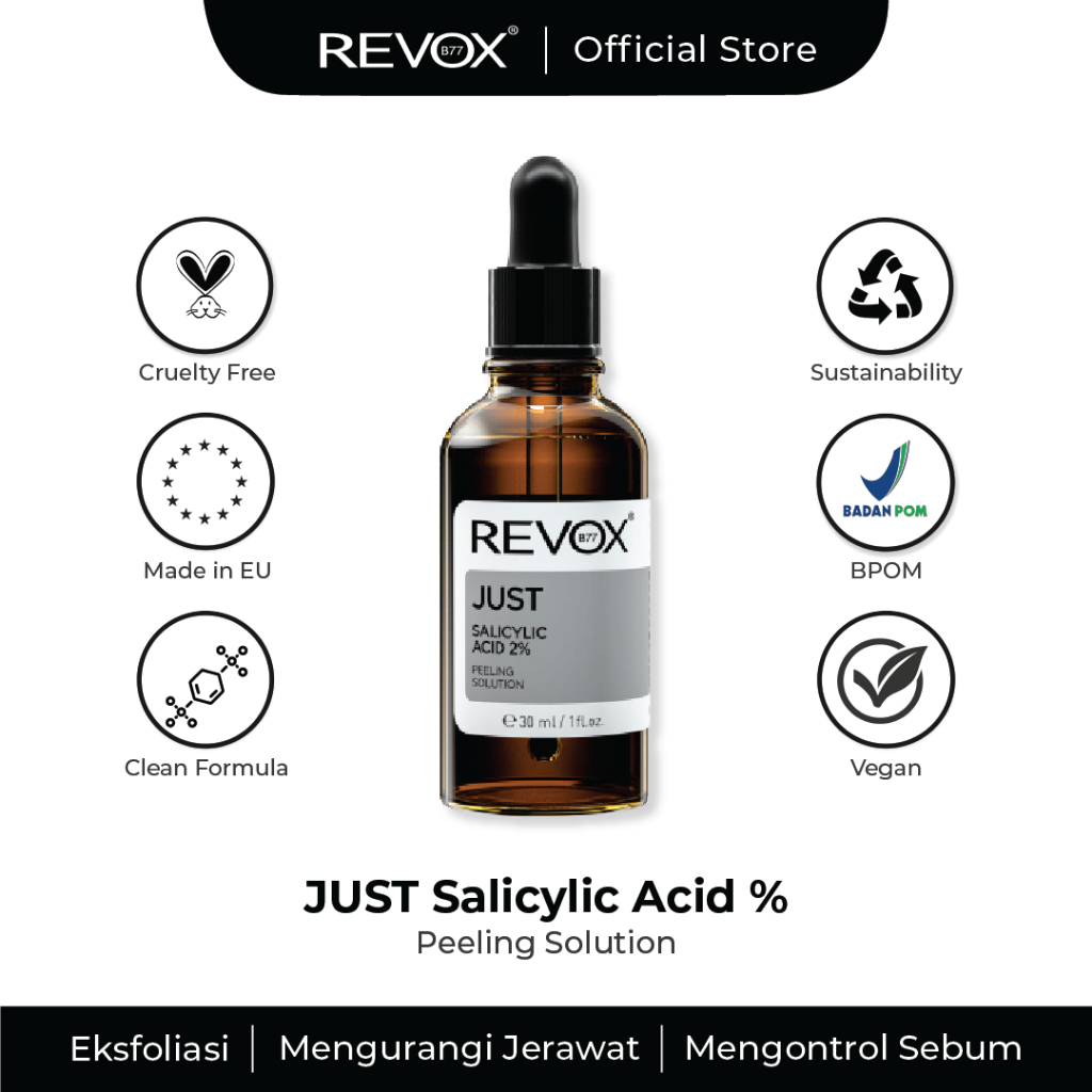 Jual REVOX B77 JUST Salicylic Acid 2% 30ml | Serum Eksfoliasi Totol ...