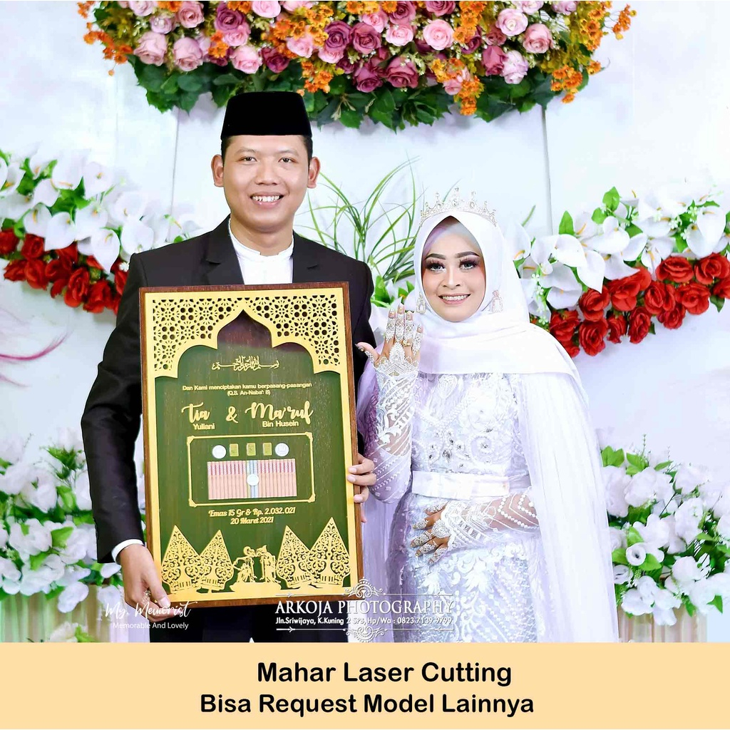 Jual Mahar Rucstic laser cutting 40 X 60 CM Mahar Laser Plywood Akrilik ...