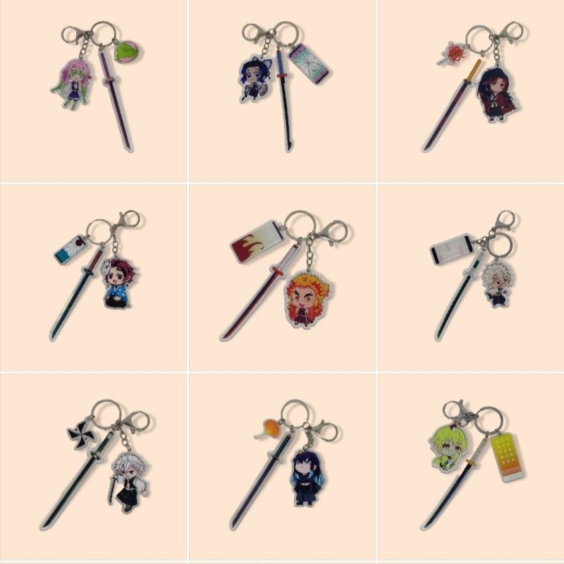 Jual Keychain Akrilik Anime Kimetsu no Yaiba Gantungan Kunci Demon ...