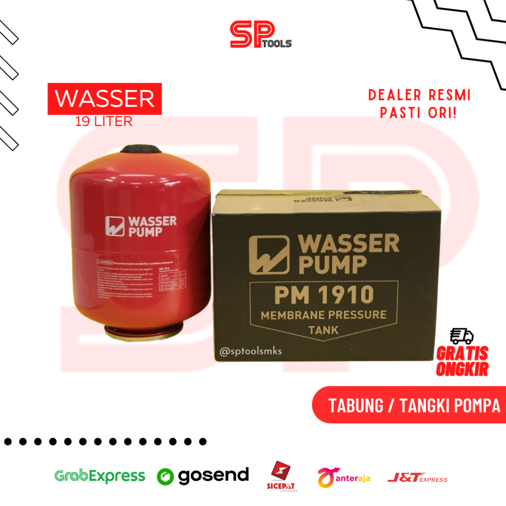 Jual TABUNG / TANGKI POMPA AIR JETPUMP 1" 1 INCH 19 LITER WASSER PM1910 ...