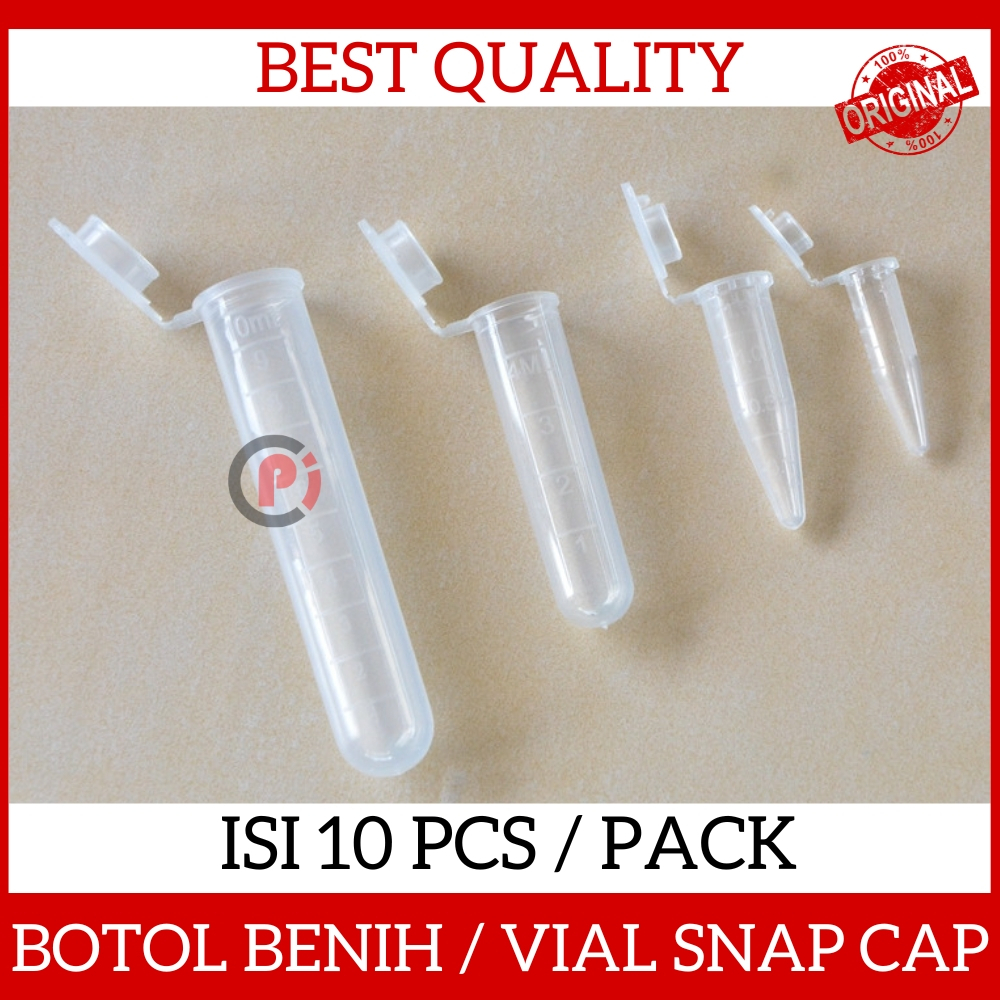Jual Isi 10 Pcs Lab Clear Micro Plastic Test Tube Isi 0.5mL 1.5mL 5mL ...