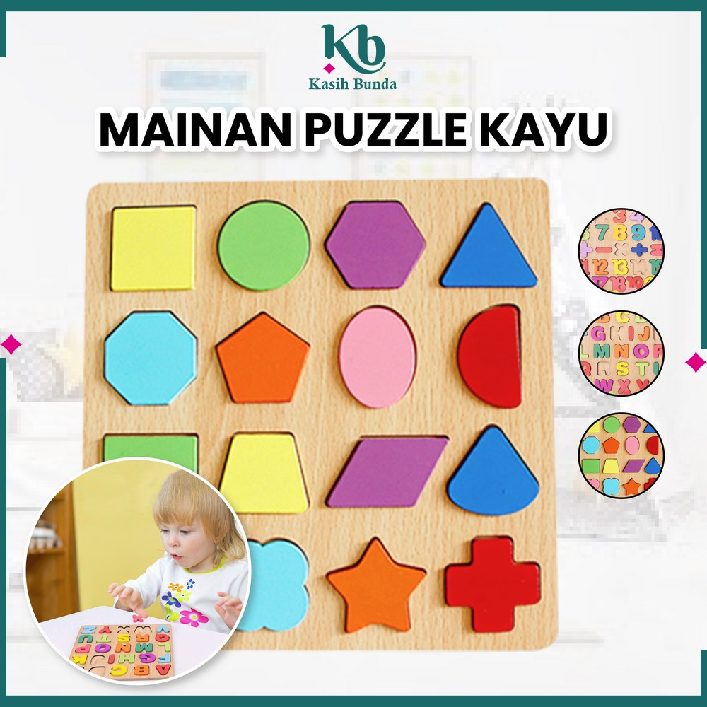 Jual Wooden Toys Mainan Kayu Anak Puzzle Kayu 3D Huruf Angka ABC Kids ...