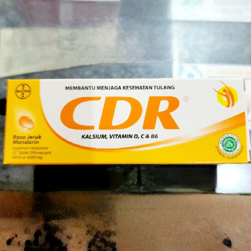 Jual CDR effervescent 10 tablet kalsium vitamin D & C & B6 kesehatan ...