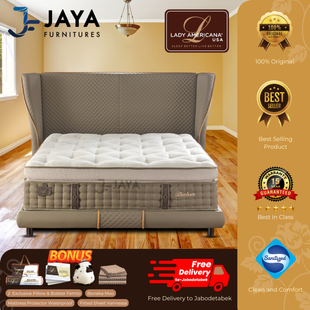 Jual LADY AMERICANA SPRING BED HEIRLOOM | FULL SET | 100% ORIGINAL ...