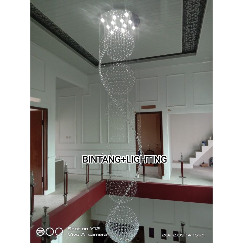 Jual LAMPU KRISTAL LAMPU VOID LEBAR 80CM TINGGI 450CM | Shopee Indonesia