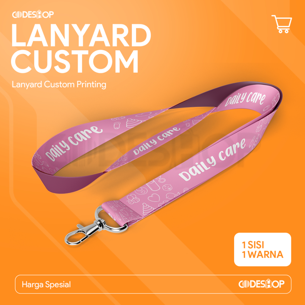 Jual Tali Lanyard Sablon 1,5 cm Custom 1 Sisi Gantungan ID Card Name ...