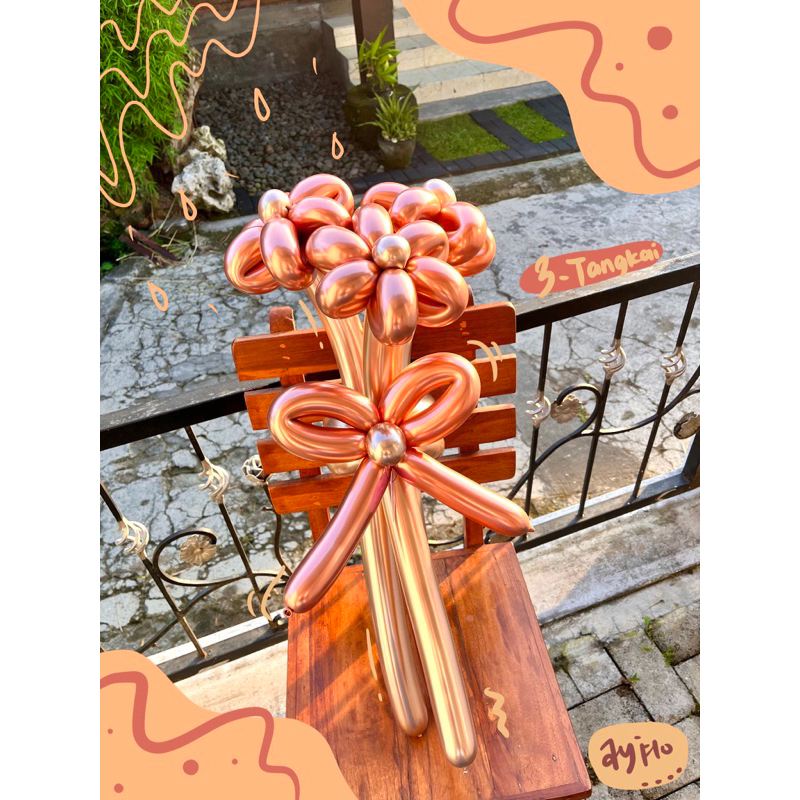 Jual Buket Bunga Balon 1-6 Tangkai Panjang | Ballons Flowers Bouquet ...