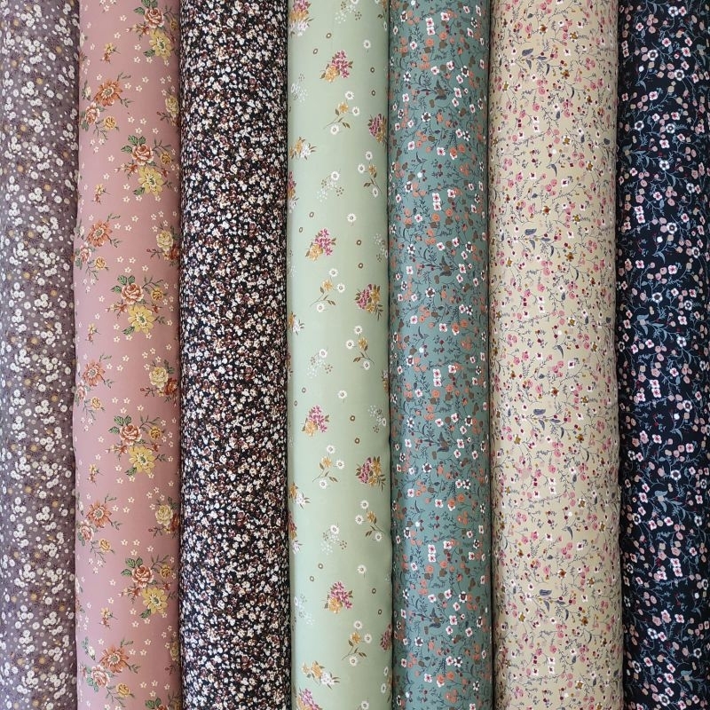 Jual Kain Syakila Shakila twill strech new motif bunga (0.5 m) | Shopee ...
