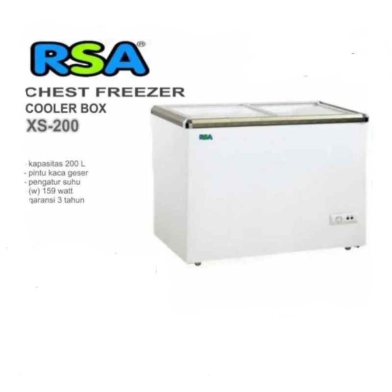 Jual RSA XS 200 Chest Freezer Box Sliding 200L Lemari Pembeku Pintu ...