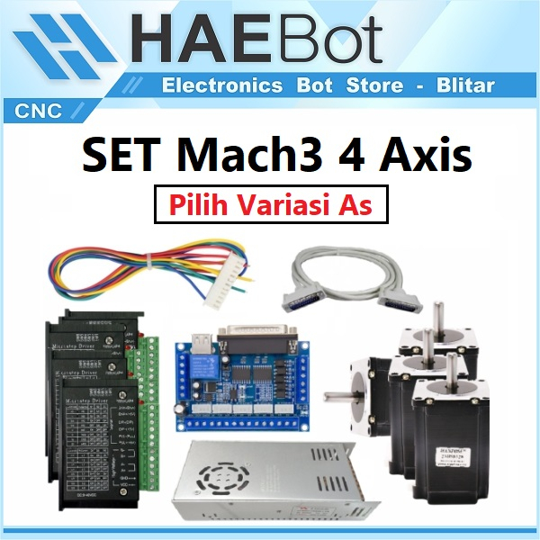 Jual [HAEBOT] Paket CNC 4 Mach3 Breakout Pararel TB6600 Nema 23 2.2Nm ...
