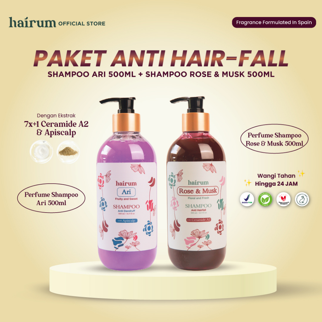 Jual Hairum Paket Shampoo Mengurangi Rontok 500 ML | Shopee Indonesia