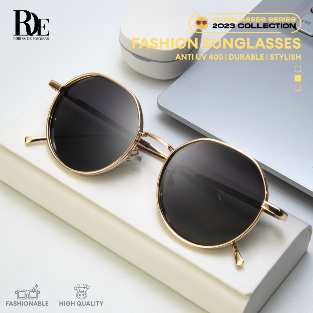 Jual ROBINS Sunglasses Vintage Anti Radiasi Uv400 Kacamata Hitam Pria Wanita Stylish 80656 ...