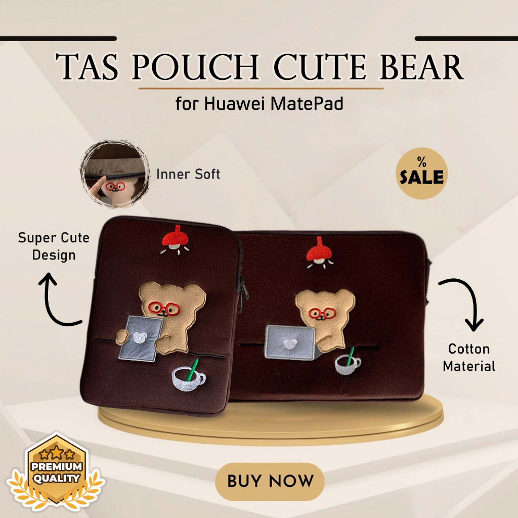 Jual Tas Pouch Huawei MateBook D14 D15 dll Handbag Korean Bear ...