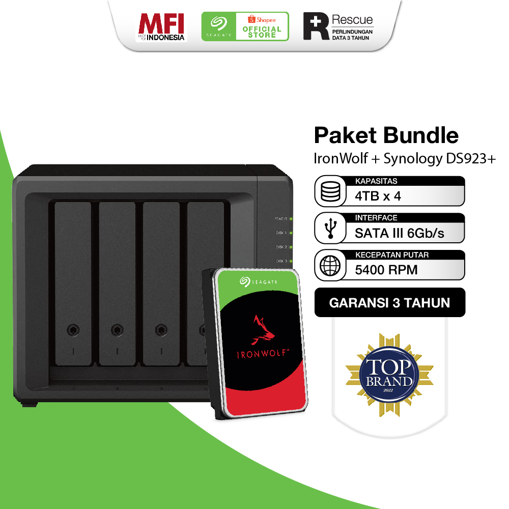 Jual [Bundle] Seagate IronWolf HDD / Hardisk NAS + Synology DS923 ...