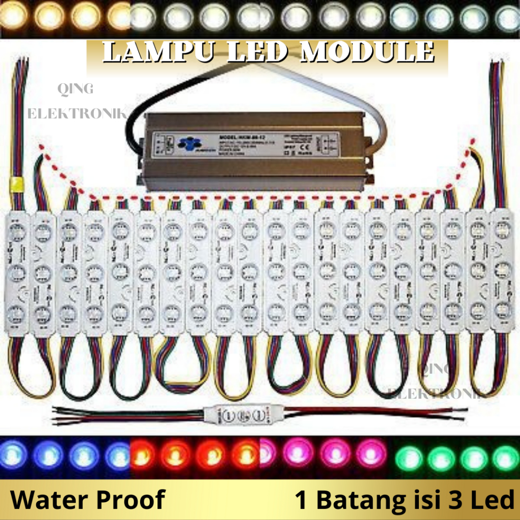Jual Lampu Led Module Saso Ip68 Dc 12v 1 2w Smd 3030 3m Vhb Shopee