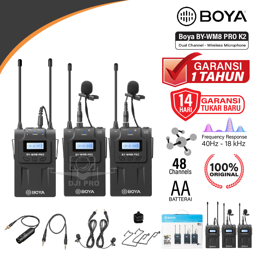 Jual BOYA BY-WM8 Pro-K2 UHF Dual-Channel Wireless - BOYA BY WM 8 PRO K2 ...
