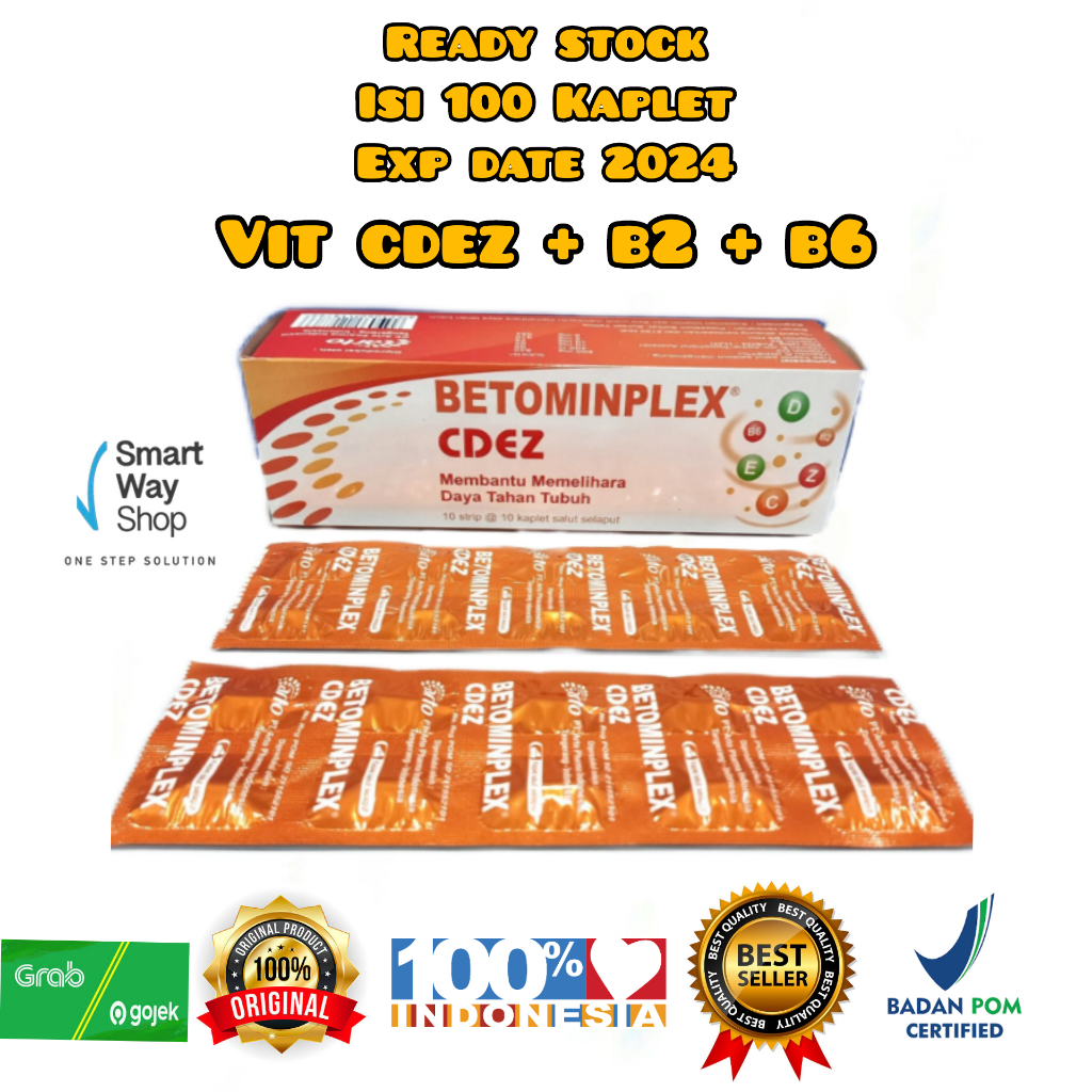 Jual Betominplex CDEZ Vit C, D3, E, Zinc, B2, B6 isi 100 Kaplet ...