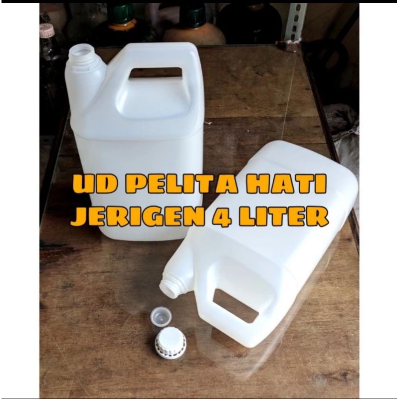 Jual BOTOL JERIGEN 4 LITER HDPE BARU TUTUP SEGEL | Shopee Indonesia