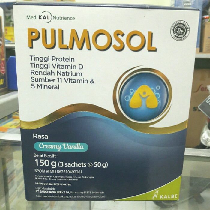 Jual PULMOSOL VANILA-Susu Nutrisi Kesehatan Paru-paru/pernafasan 150g ...