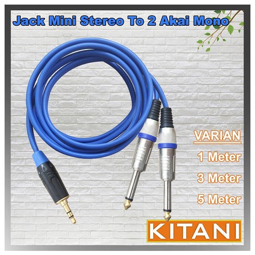 Jual Kabel Jack Audio Mini Stereo 3.5mm to 2 Dual Akai Mono 6.5mm Cable Spliter Aux 2-1 Hp Mixer ...