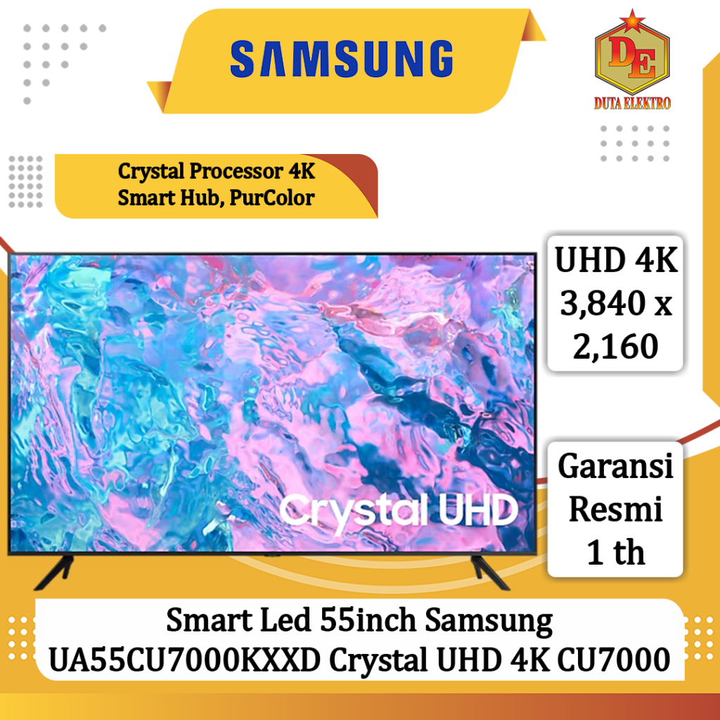 Jual Smart Led 55inch Samsung UA 55 CU 7000 KXXD Crystal UHD 4K CU7000 TV | Shopee Indonesia