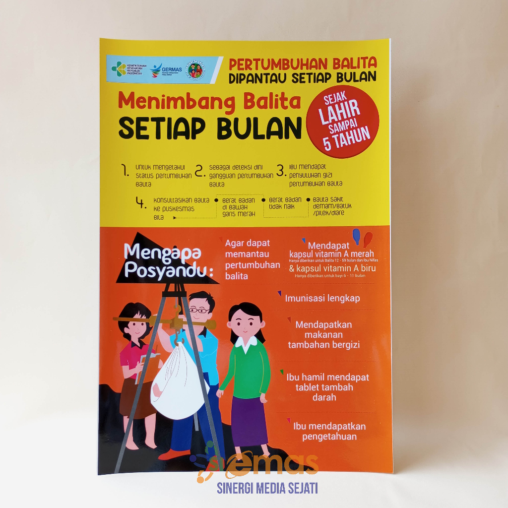 Jual Poster Posyandu | Poster Menimbang Balita Setiap Bulan | Poster ...