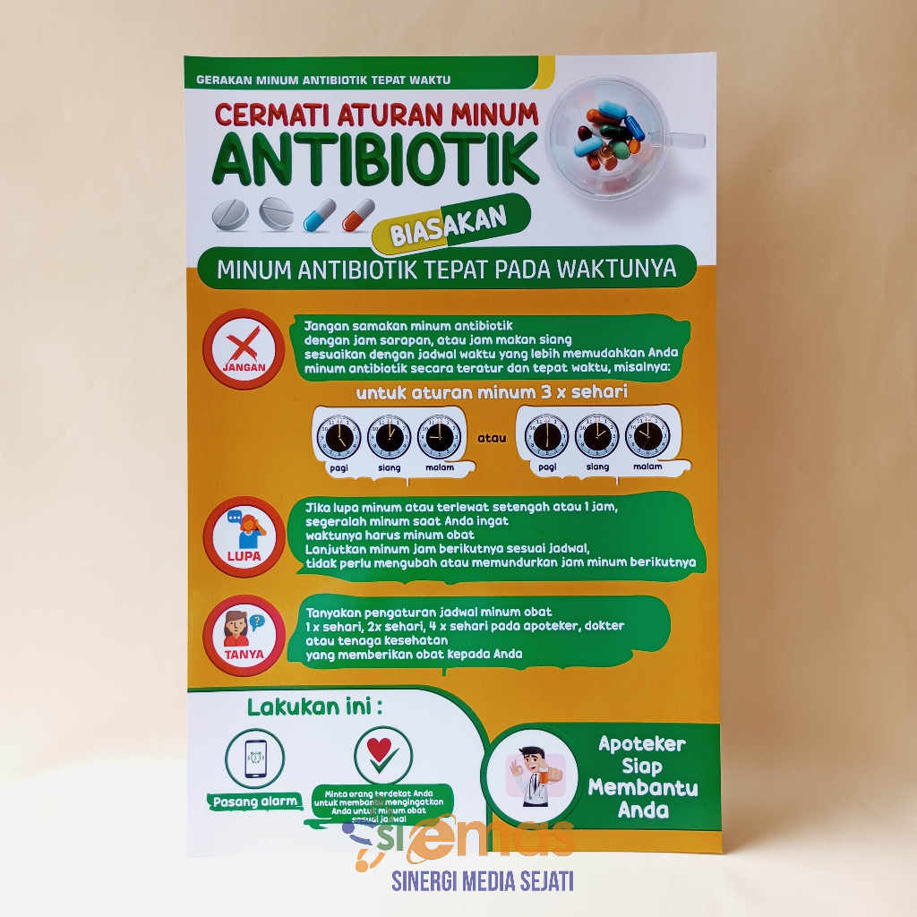 Jual Poster Informasi Obat | Poster Aturan Minum Antibiotik | Poster ...