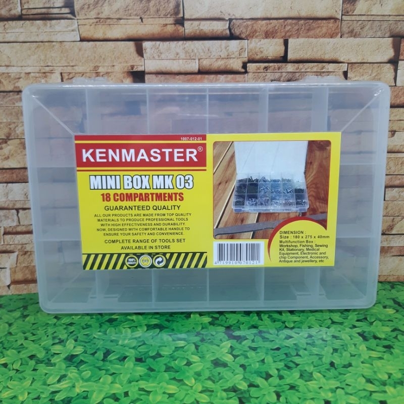 Jual Mini box MK 03 kenmaster 18 compartments / Mini tool box plastik ...