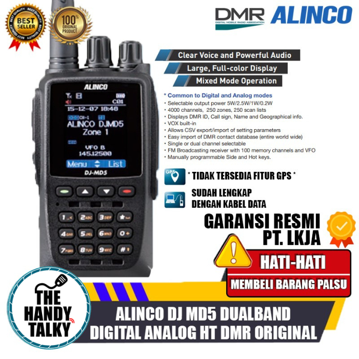 Jual Alinco DJ MD5 DJ-MD5 DJ MD 5 HT DMR Dualband VHF UHF 400 Garansi 1 Tahun | Shopee Indonesia