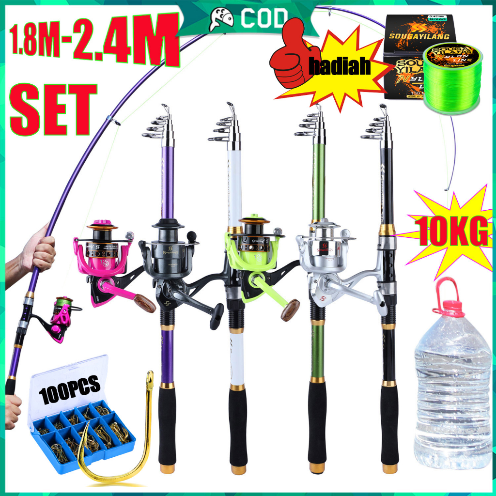Jual Sougayilang Set Pancing 1.8M-2.4MJoran Teleskopik 6-7 Bagian Joran Pancing and alat pancing ...