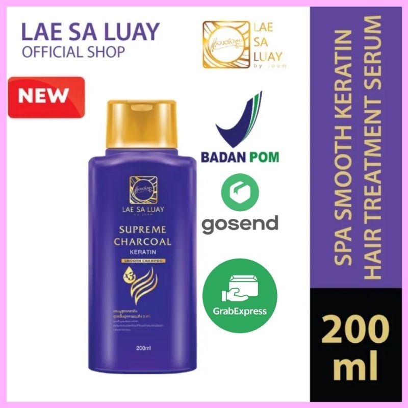 Jual BPOM Lae Sa Luay Supreme Charcoal SHAMPOO 200 ML KERATIN SMOOTH ...