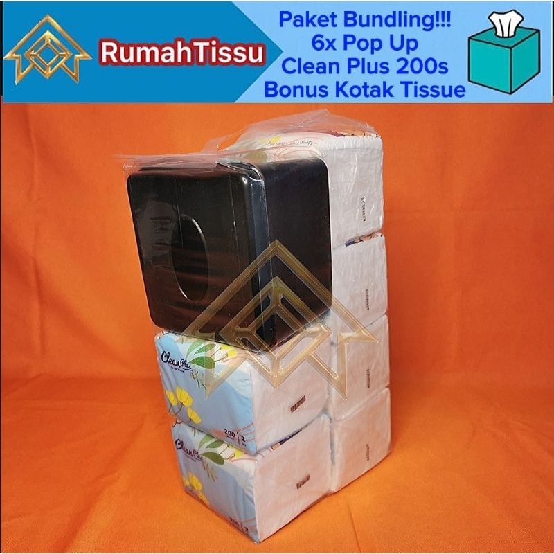 Jual [Paket Bundling 6 Pack] Tisu Pop Up Clean Plus 200 Sheets 2 Ply ...