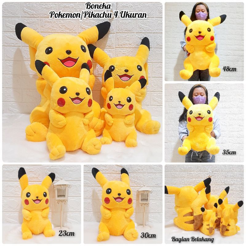 Jual Boneka Karakter Pokemon Pikachu Ukuran Jumbo Besar Sedang Kecil ...