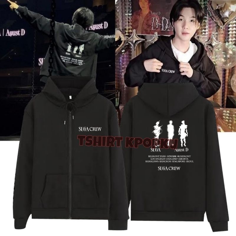 Jual (cod) HOODIE RESLETING korean SUGA agustd dday tour ( versi LOGO ...